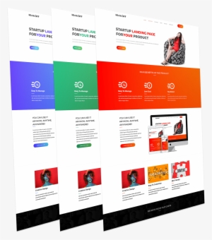 One Page Landing Page Template - Graphic Design PNG Image | Transparent ...