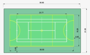 Combined Tennis And Netball Court - Multi Sport Field Dimensions PNG ...