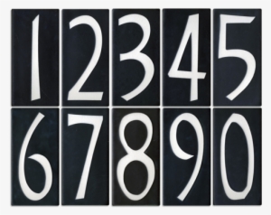 White On Black House Number Tiles - Numbers Black And White PNG Image ...