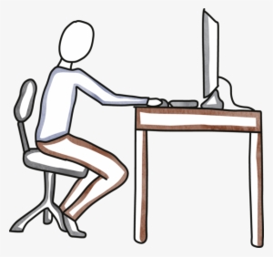 Man Desk Working Laptop Computer Office Work Person - Person At Desk ...