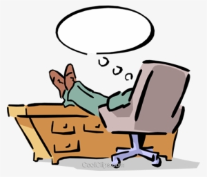 Man Sitting At His Desk With His Feet Up Royalty Free - Feet On Desk ...