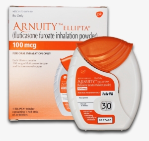 Arnuity Ellipta 100mcg Packaging - Fluticasone Furoate Inhaler PNG ...