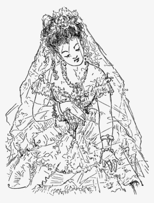 Digital Vintage Bride Illustration Download - Bride PNG Image ...