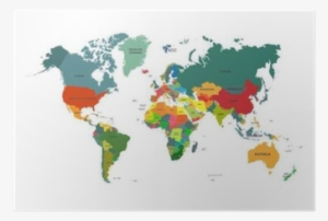 World Map With Country Names Isolated On White Background - World Map ...