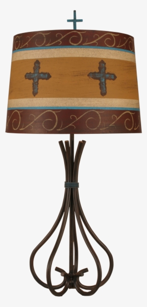 Rust Streak Iron 5 Leg Table Lamp W/ Cross Shade - Coast Lamp Mfg ...