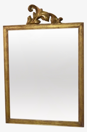 Simple Gold Leafed Frame With Carved Rococo Flourish, - Mirror PNG ...