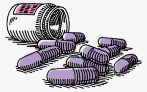 Illustration Of Spilled Pill Bottle - Illustration PNG Image ...