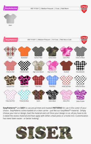 Siser Heat Transfer Vinyl Color Guide PNG Image | Transparent PNG Free ...