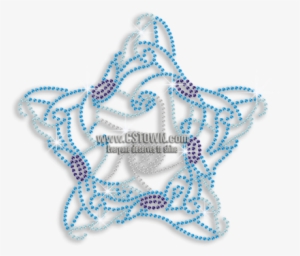Sparkling Floral Star Iron-on Rhinestone Pattern - Rhinestone PNG Image ...