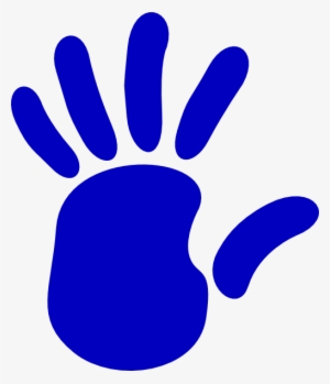 Blue Clipart Handprint - Blue Handprint Transparent Background PNG ...