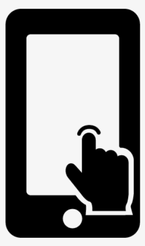 Hand On Phone Touch Screen Vector - Touch Screen Phone Icon PNG Image ...