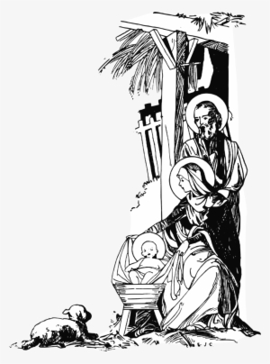 Svg Library Download Is Born Big Image Png - Jesus Born Black & White ...