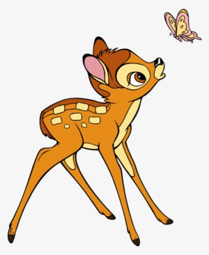 Bambi Clip Art - Bambi With Butterfly On Tail PNG Image | Transparent ...