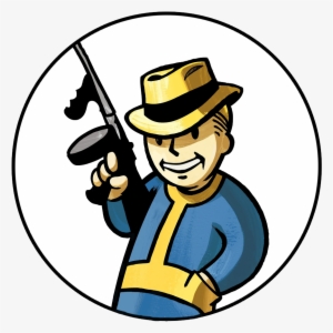 Atomic Boy Bboy Thompson Gun Tommy Gun Patch Circle - Fallout Vault Boy ...
