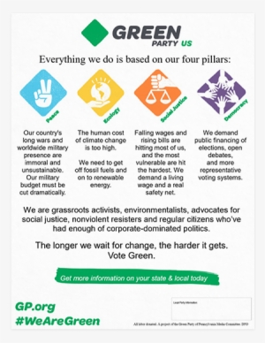 4 Pillars & 10 Key Values Brochure - Green Party Us 4 Pillars White ...
