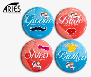 Wedding Design 5, Wedding Illustration - Button Badge Wedding Design ...