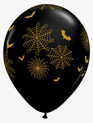 Spider Webs And Bats Halloween Latex Balloon PNG Image | Transparent ...