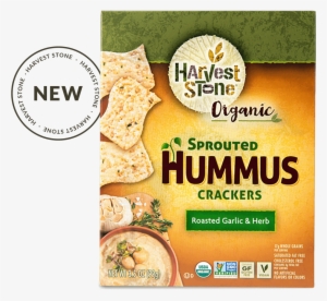 Organic Sprouted Hummus Crackersroasted Garlic & Herb - Harvest Stone ...