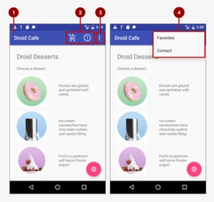 The Options Menu In The App Bar - Android Studio Menu Icon PNG Image ...