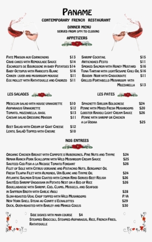 French Restaurant Menu PNG Image | Transparent PNG Free Download on SeekPNG
