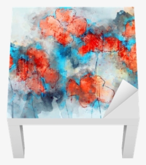 Vinil Para Mesa Lack Flores Abstratas De Papoula Vermelha - Watercolor ...