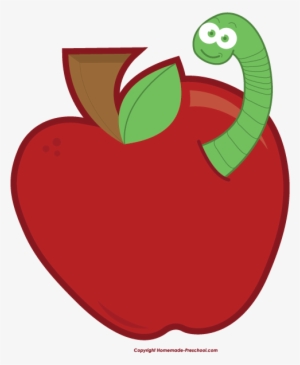 Worm Carrying A Apple Clipart