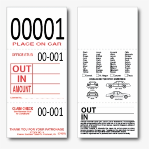 Parking Lot Tag, Valet Ticket - Valet Parking Tags - 3 Part PNG Image ...