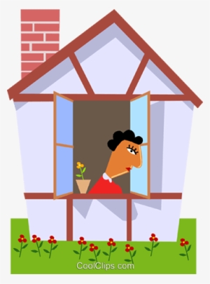 Woman Looking Out The Window Royalty Free Vector Clip PNG Image ...