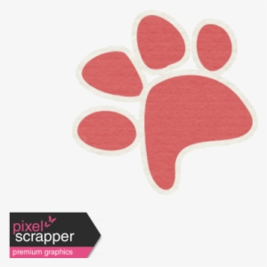 Red Paw Print Sticker - Digital Scrapbooking PNG Image | Transparent ...