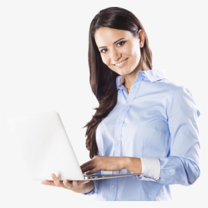 Woman - Woman With Computer Png PNG Image | Transparent PNG Free ...
