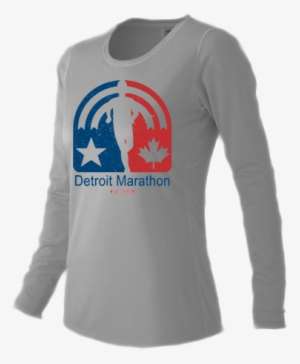 Detroit Retro Logo Long Sleeve - Detroit Free Press Marathon PNG Image ...