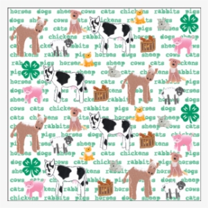 4 H Animals Scrapbook Paper Ls252 - 4 H Clover PNG Image | Transparent ...