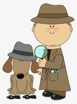 Detective And Dog Investigating Clues Clip Art - Detective Pictures To ...