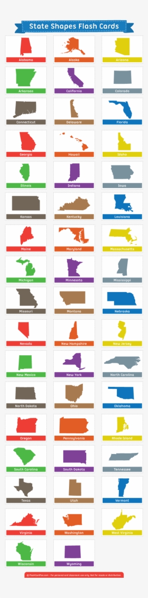 State Outlines, State Maps, Stencils, Patterns - State Flash Cards PNG ...