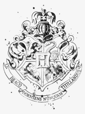 Hogwarts Logo Vector - Hogwarts Crest Black And White PNG Image ...
