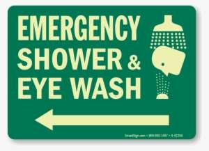 Emergency Shower & Eye Wash Sign - Emergency Shower And Eyewash Sign ...