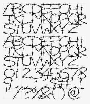 Barbed Wires Font - Barb Wire Fonts PNG Image | Transparent PNG Free ...