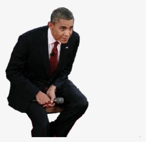 Obama Staring At Things - Obama Sitting Transparent PNG Image ...