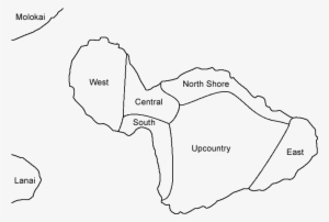Black And White Map Of Maui Hawaii PNG Image | Transparent PNG Free ...