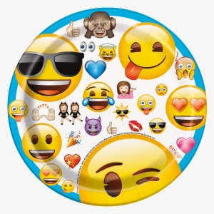 Emoji Paper Plates Small Tether Float Png Emoji Party - Emoji Plates ...