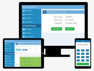 Zip Time Clock Is For Desktop And Mobile - Clock PNG Image ...