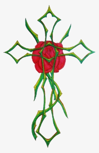 Red Rose With Vine Drawing