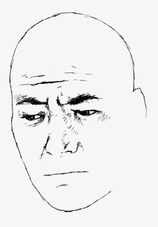 Ink Sketch Of A Man's Face, Eyes Downcast, Looking - Ink PNG Image ...