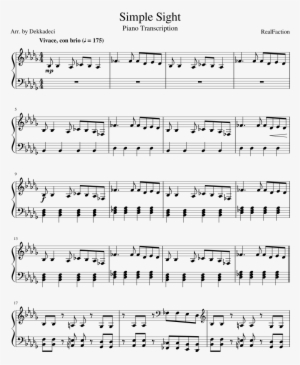 Simple Sight Sheet Music Composed By Realfaction 1 - Dusk Till Dawn ...
