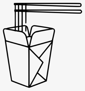 Chinese Food Box Template - Line Art PNG Image | Transparent PNG Free ...