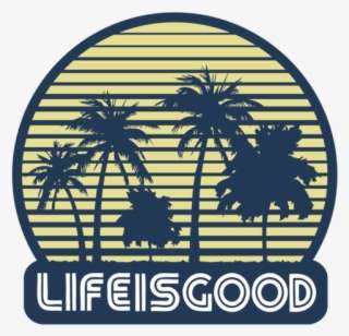 Neon Palms Die Cut Sticker - Life Is Good. Die Cut Sticker (retro Lig ...