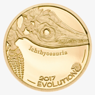 5 Gram Mongolia Evolution Of Life Ichthyosaur - Gold Coin PNG Image ...