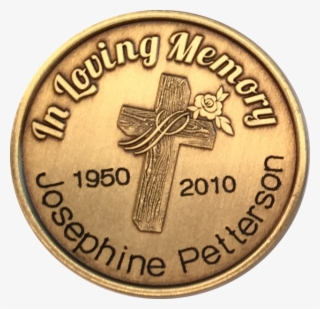Engraved In Loving Memory Rose Cross Bronze Memorial - Rose Cross PNG ...