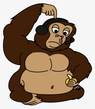 Gorilla Clip Cartoon Fat Banner Free Library - Fat Monkey Png Cartoon ...