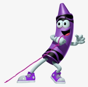 Purple Crayon Cartoon Character Pulling A Purple String - Crayola ...